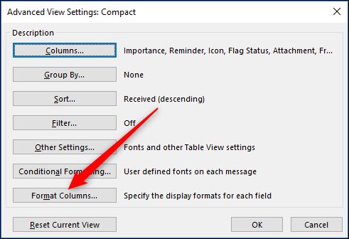 How to Format an Individual Column in an Outlook Folder