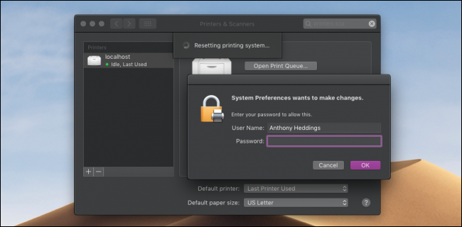 How to Reset the Printing System on Your Mac