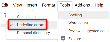 google spell check not working