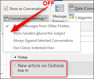 How to Toggle and Customize Conversation View in Outlook