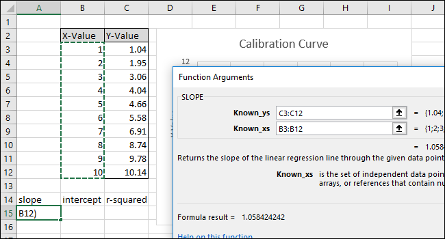 How to Do a Linear Calibration Curve in Excel