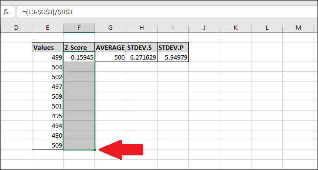 standard deviation calculator excel