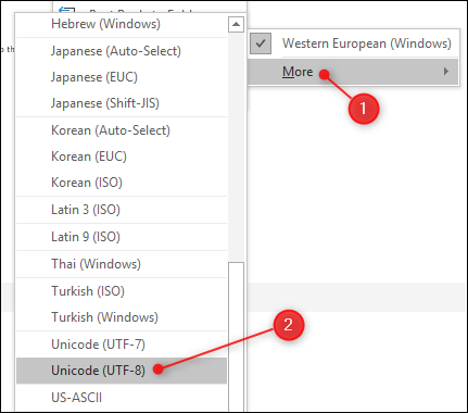 How to Change the Character Encoding in Outlook