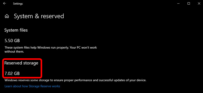 How to Disable "Reserved Storage" on Windows 10