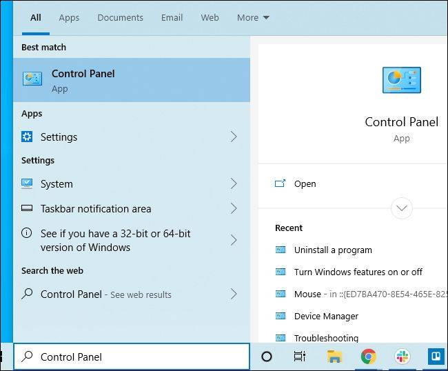 How to Open the Control Panel on Windows 10