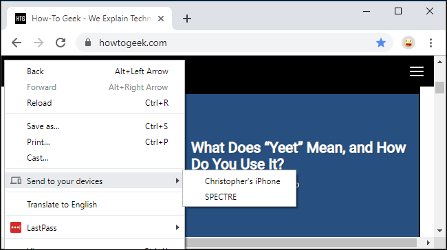 How to Use Chrome's Hidden "Send Tab to Self" Feature