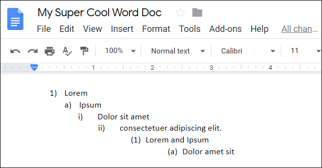 How to Create Multilevel Lists in Google Docs