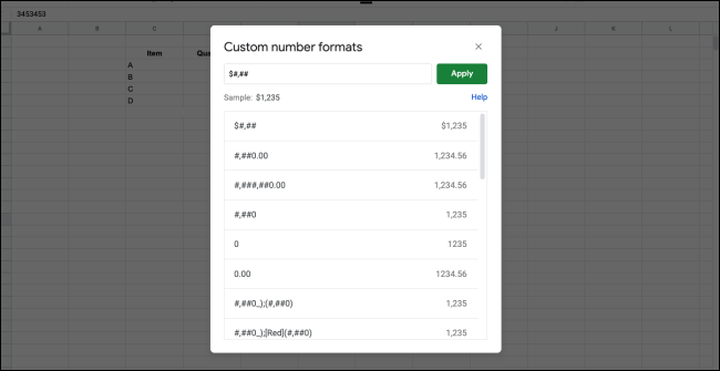 How to Change and Create Custom Number Format in Google Sheets