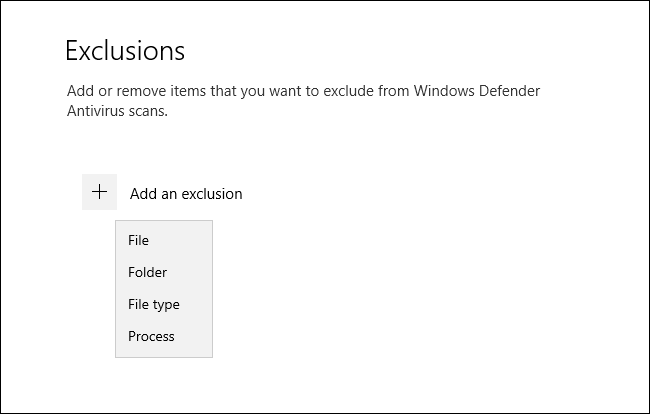 How to Add Exclusions in Windows Defender on Windows 10