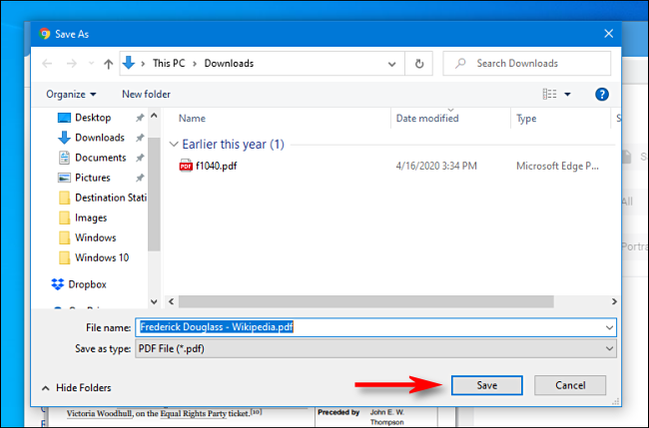 save a window in chrome