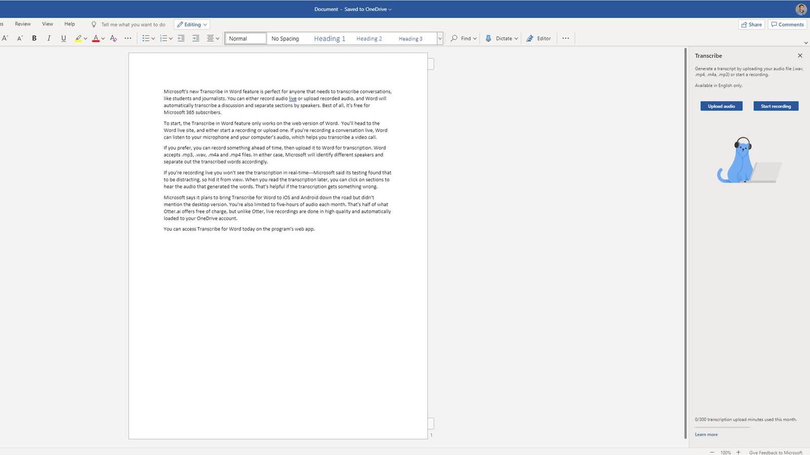 Microsoft Debuts an Audio Transcription Feature for Microsoft 365 ...