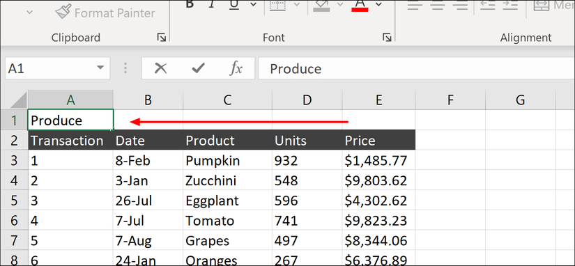 How to Make a Title Line on an Excel Spreadsheet