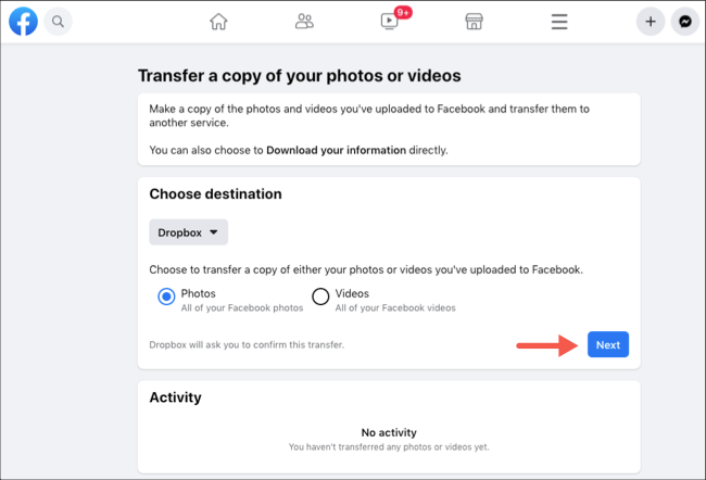 How to Transfer Your Facebook Photos and Videos to Dropbox
