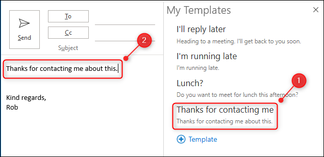 How to Use Outlook's "My Templates" Add-in For Quick Text Entry