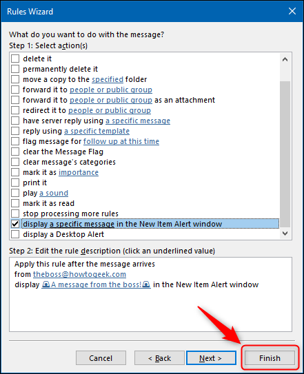 How to Customize Alert Messages for Specific Emails in Outlook