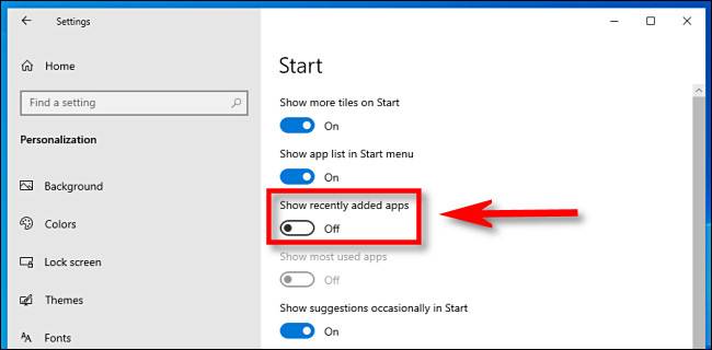 How to Remove Recently Added Apps in Windows 10's Start Menu