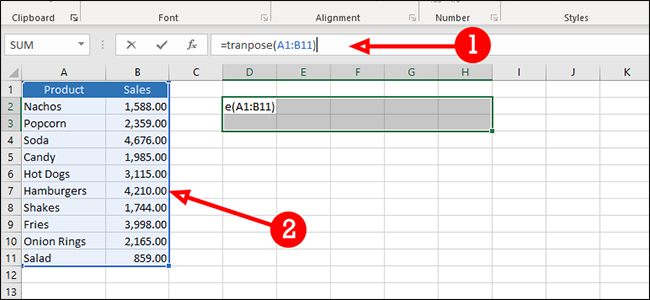 Az Excel adatok átvitele sorokból oszlopokba (vagy fordítva) - Mundo Geek
