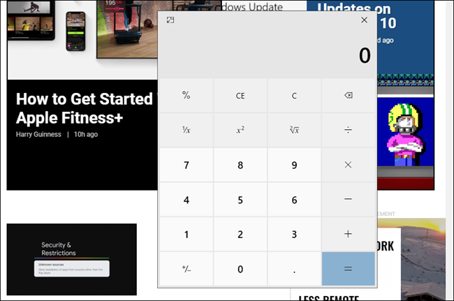 How to Keep the Calculator Always-on-Top on Windows 10