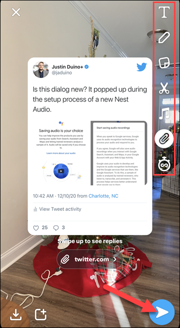 How to Share Tweets to Snapchat Stories