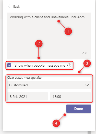 How to Add a Status Message in Microsoft Teams