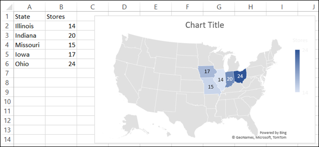 How to Create a Geographical Map Chart in Microsoft Excel