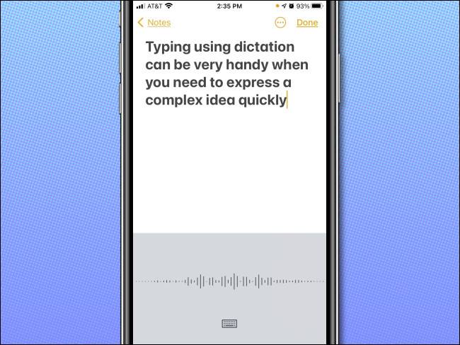 dictation on iphone