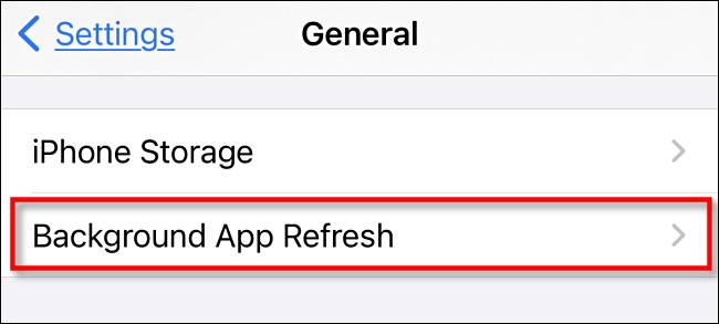 settings background refresh