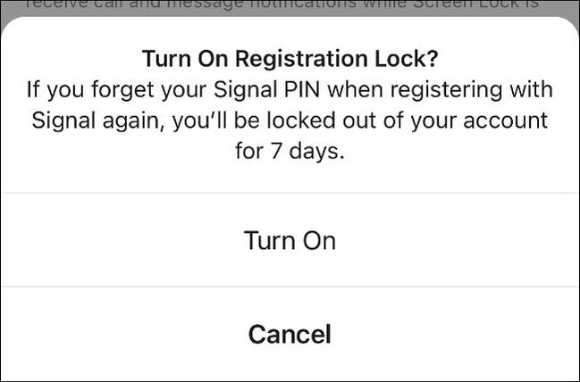 How to Turn on Registration Lock in Signal