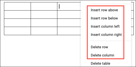 How to Insert and Edit Tables in Google Docs