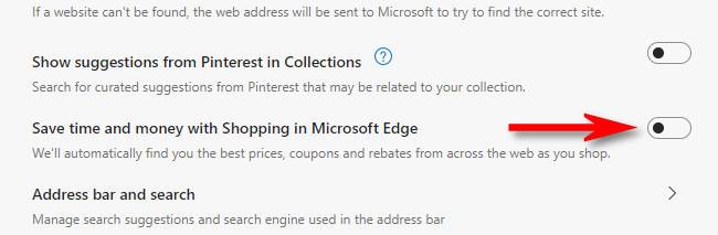 How to Turn off Online Shopping Coupons in Microsoft Edge