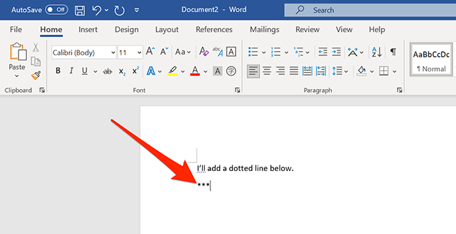 How to Add a Dotted Line in a Microsoft Word Document