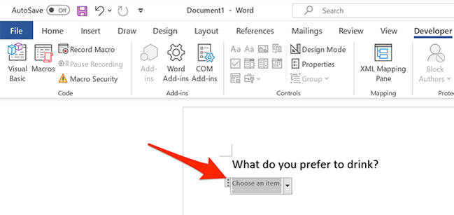 How to Add a Drop-Down List to a Word Document