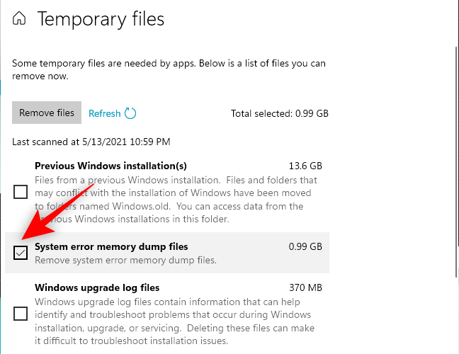 How to Remove System Error Memory Dump Files on Windows 10