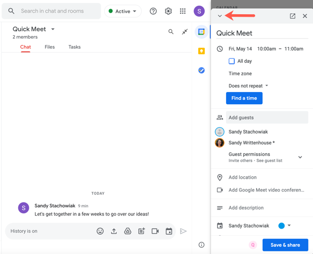 How to Schedule a Google Calendar Event in Google Chat