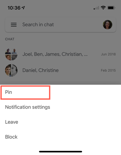 How to Pin Conversations in Google Chat
