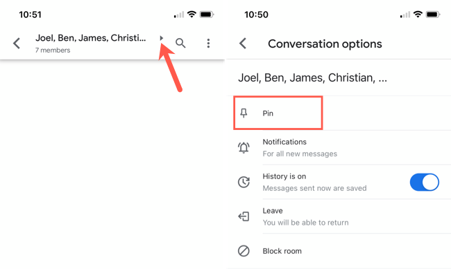How to Pin Conversations in Google Chat