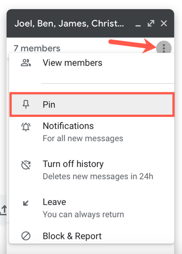 How to Pin Conversations in Google Chat