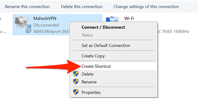 How to Add a VPN Shortcut to Your Desktop in Windows 10