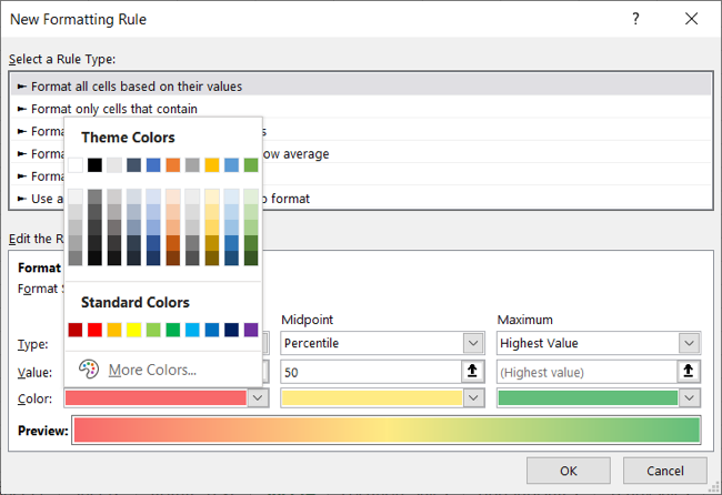 How to Apply a Color Scale Based on Values in Microsoft Excel