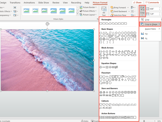 How to Insert and Crop an Image to Fit a Shape in Microsoft PowerPoint
