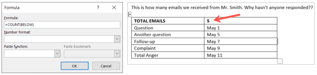 How to Add Formulas to Tables in Microsoft Outlook