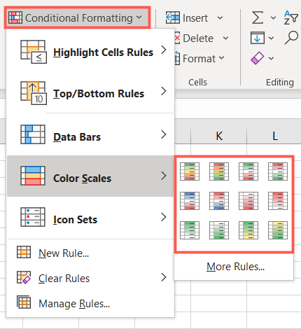 How to Apply a Color Scale Based on Values in Microsoft Excel