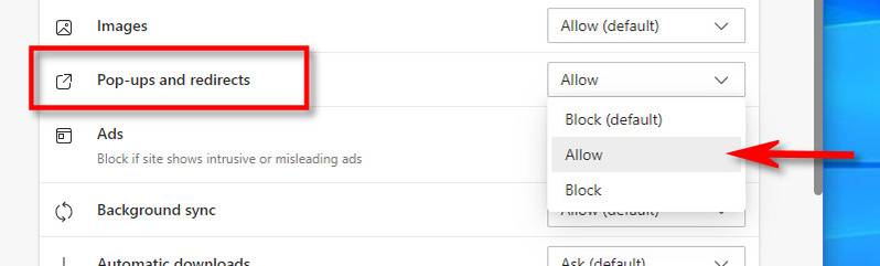 How to Allow Pop-Ups in Microsoft Edge