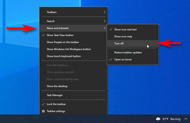 How to Configure Windows 10's Weather & News Taskbar Widget