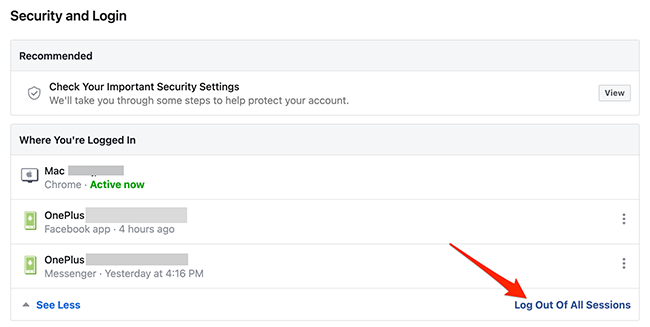 How to Log Out of Facebook on All Your Devices at Once