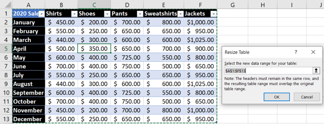 How to Add or Delete Columns and Rows in a Table in Microsoft Excel
