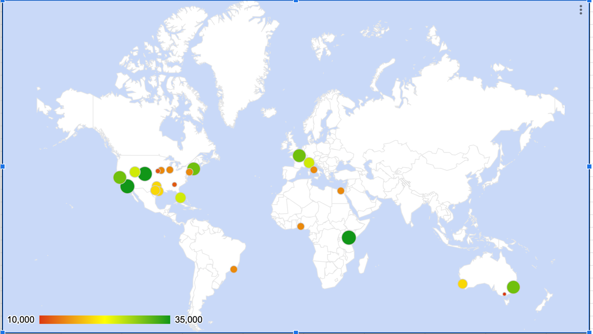 How to Create a Geographical Map Chart in Google Sheets