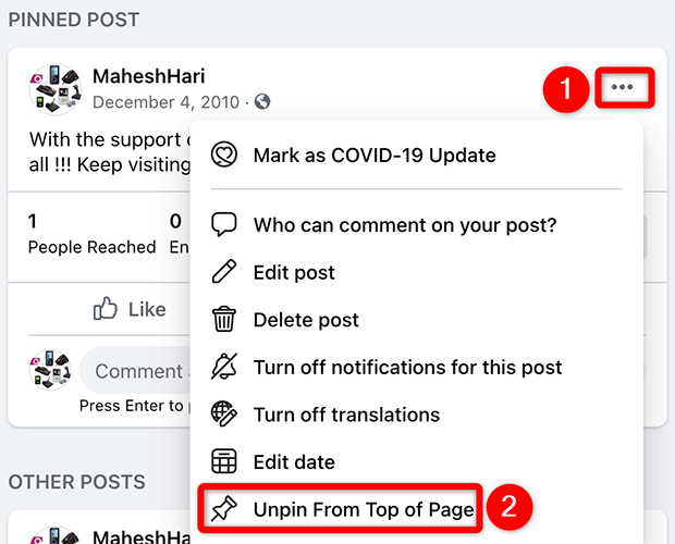 How to Pin a Post on Facebook