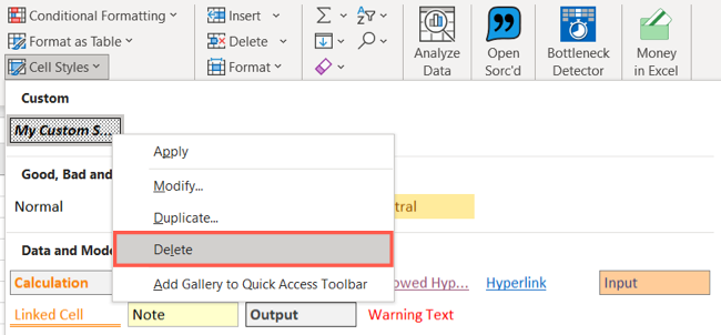 How to Use and Create Cell Styles in Microsoft Excel