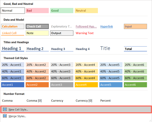 How to Use and Create Cell Styles in Microsoft Excel